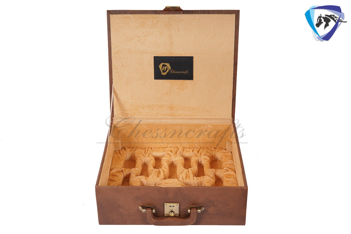 TAN BROWN Leatherette Coffer Storage Box for Chess Pieces of - Etsy