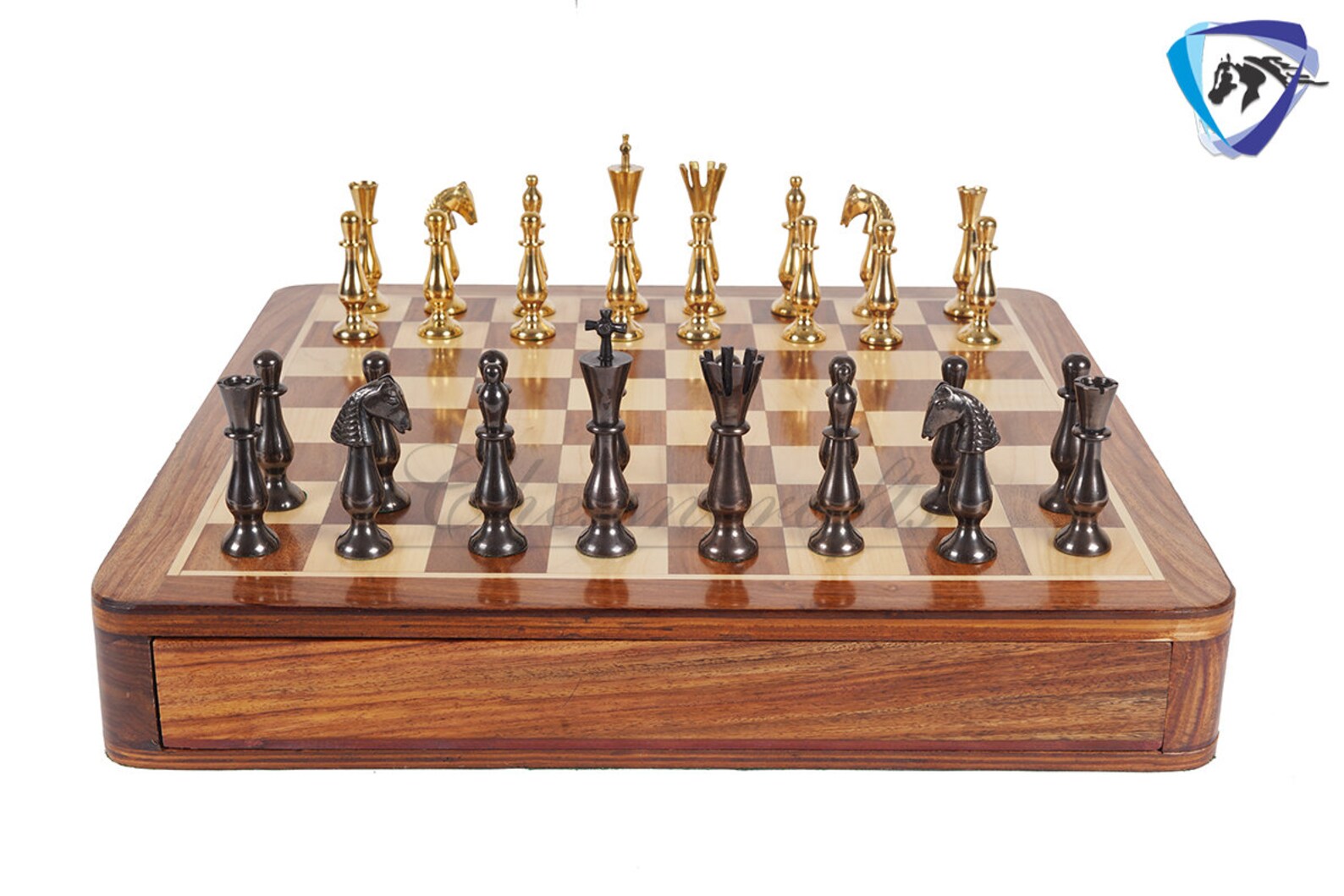 16 Brass Chess Board Set CLASSICAL Chess Pieces - Etsy