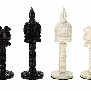 Camel Bone Chess Set Dome King 3.5 Hand Carved Unique Collector Vintage ...