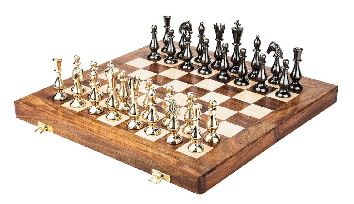 Brass Chess Pieces Set Classical Sleek Luxury Collector Series - Etsy