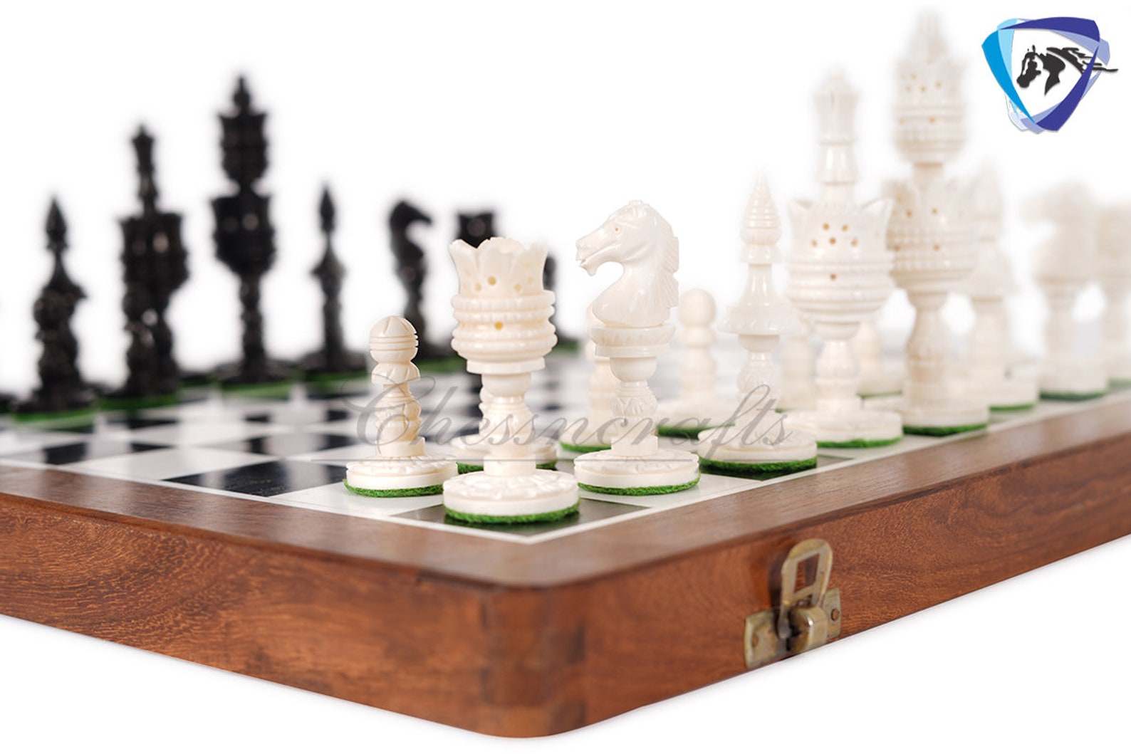 4.1 Camel Bone Chess Set Lotus Handmade Carved Chess - Etsy