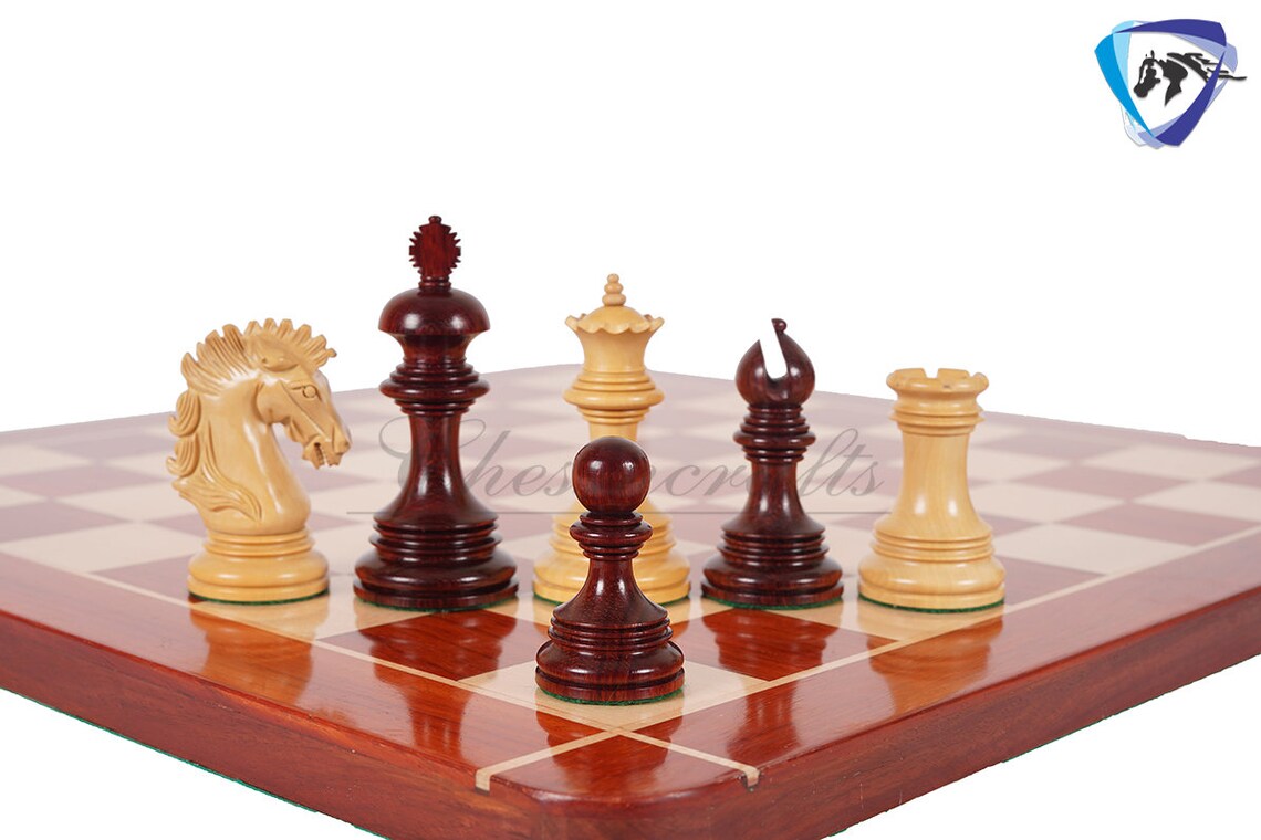 4.5 Luxury Staunton Chess Pieces Set in Bud Rose Wood & - Etsy