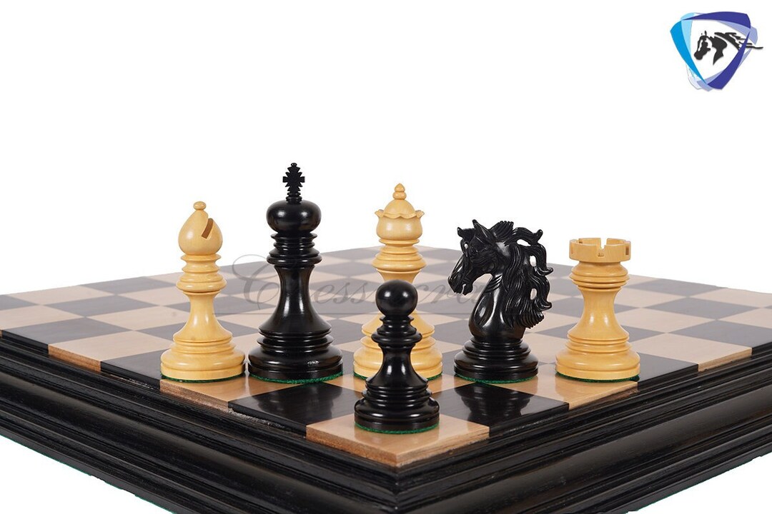 4.4" Staunton Ebony Wood & Boxwood Luxury Chess Pieces Set- KENNEDY-JFK ...