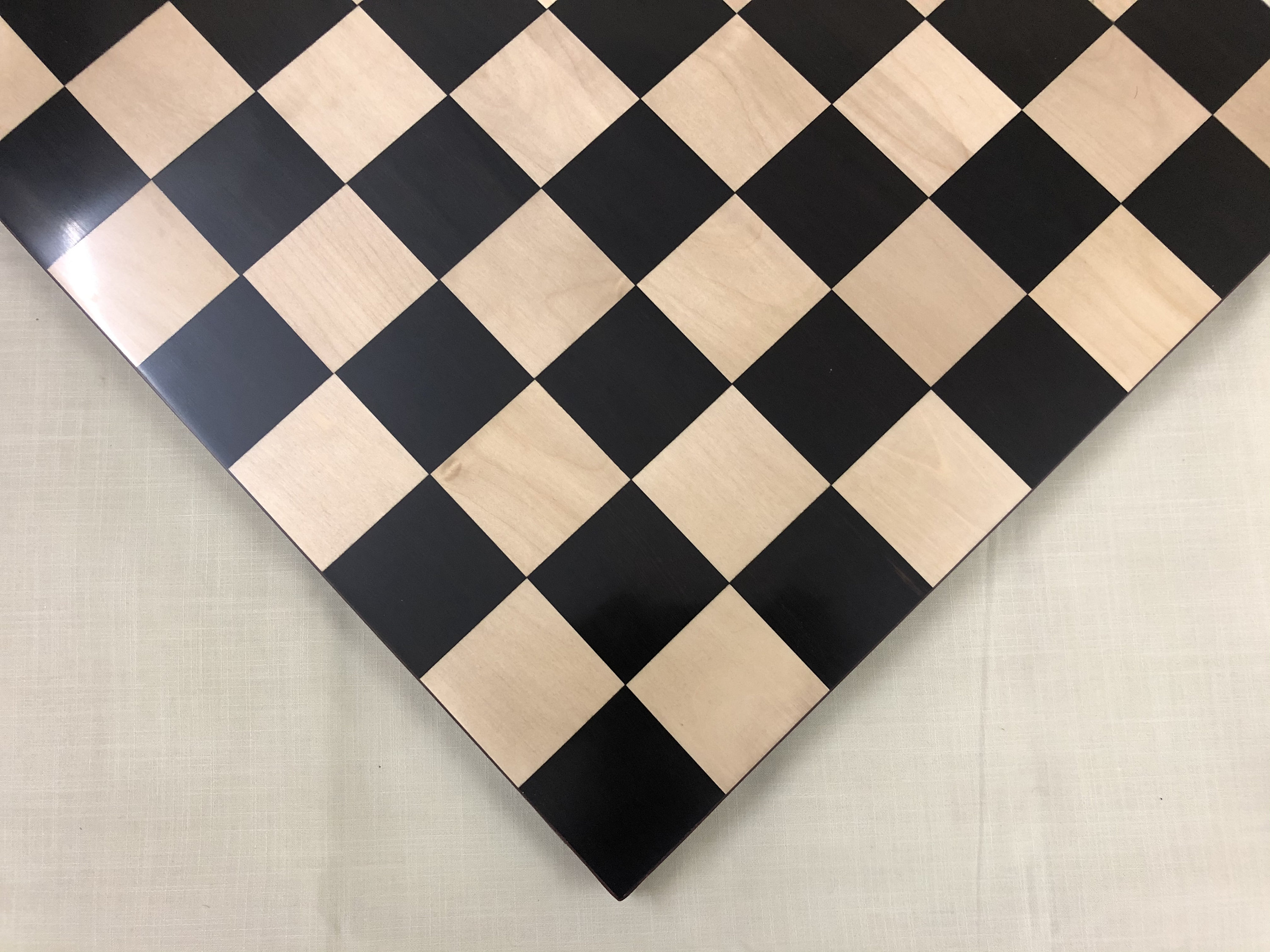 Borderless Chess Board 55mm Square in Ebonywood / Bud Rosewood & Maple ...