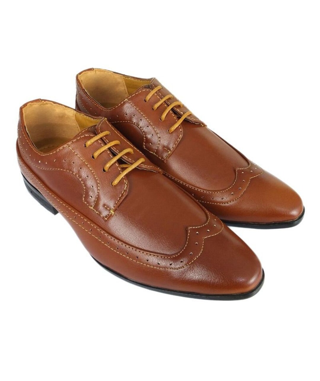 Romano Vianni Tan Brown Pointed Brogue Shoes - Etsy