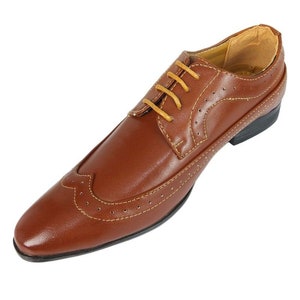 Romano Vianni Tan Brown Pointed Brogue Shoes - Etsy