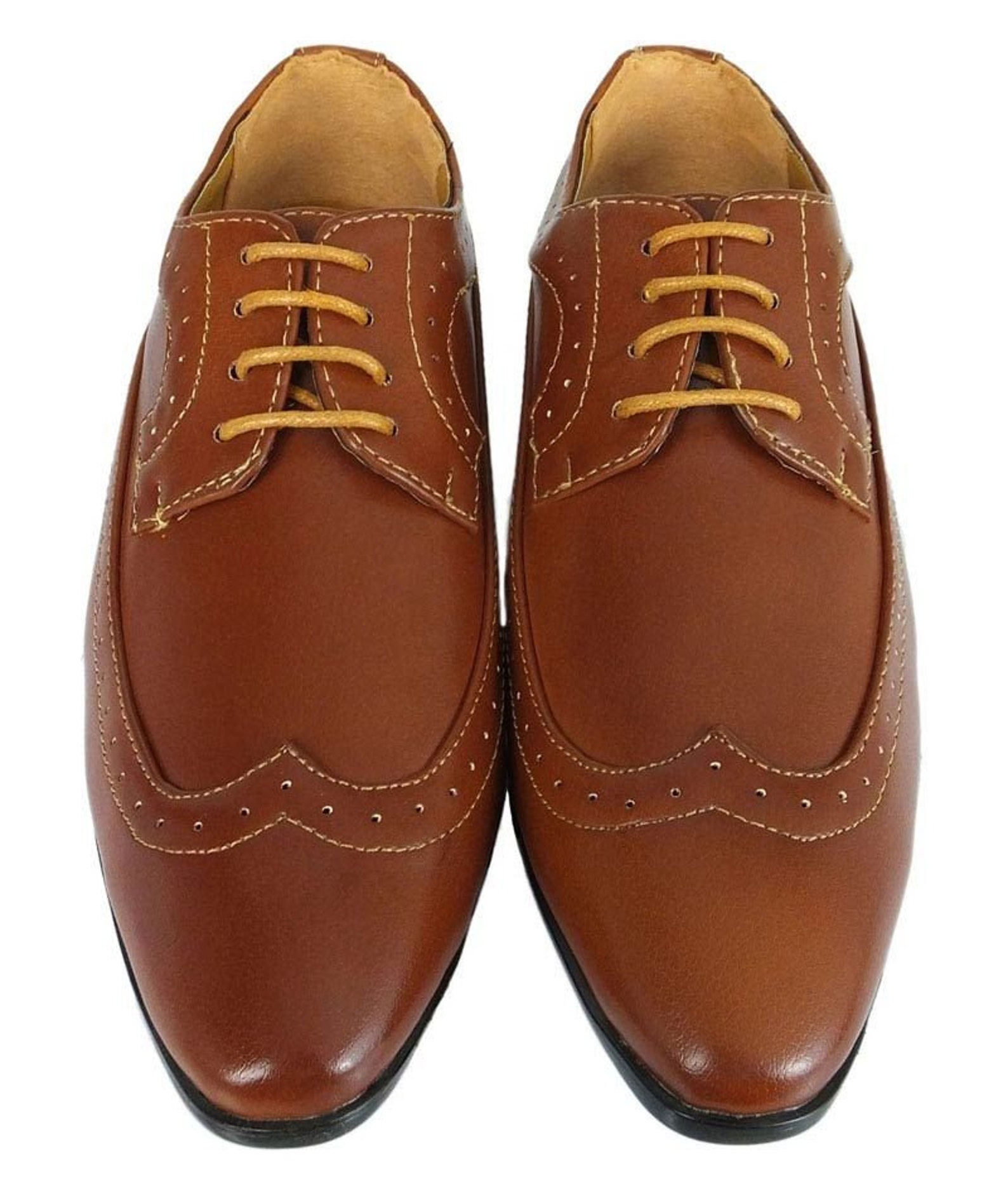 Romano Vianni Tan Brown Pointed Brogue Shoes | Etsy
