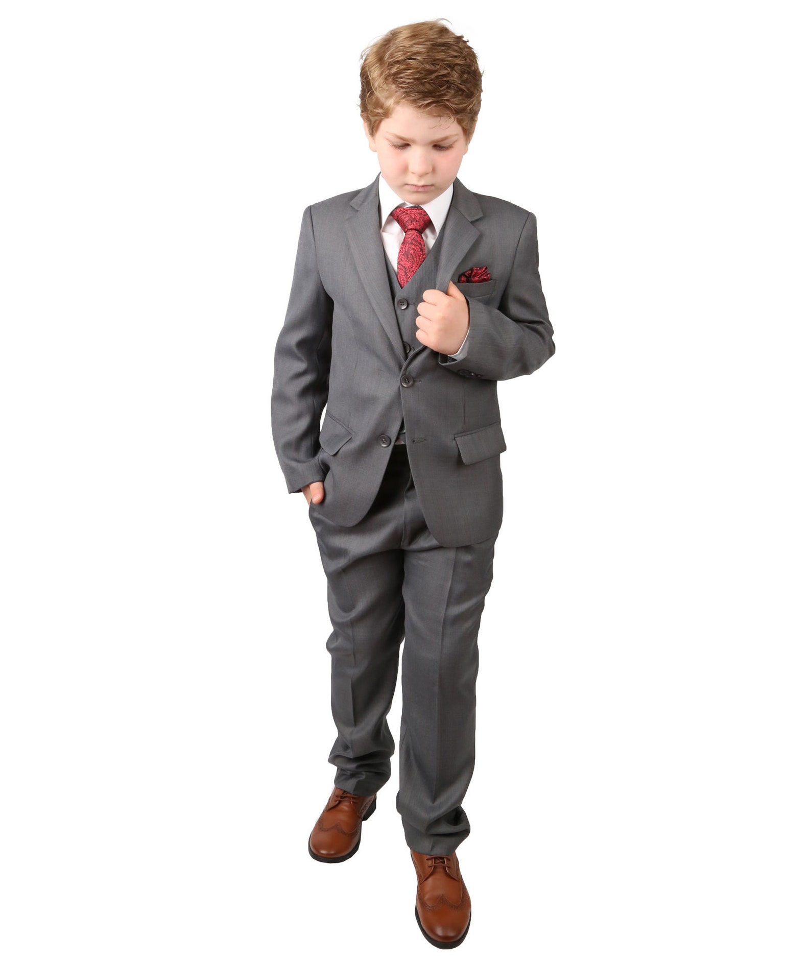 Boys Tailored Fit Formal Wedding Suits 6 Piece Complete Set - Etsy UK