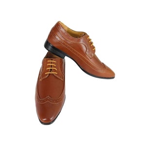 Romano Vianni Tan Brown Pointed Brogue Shoes - Etsy