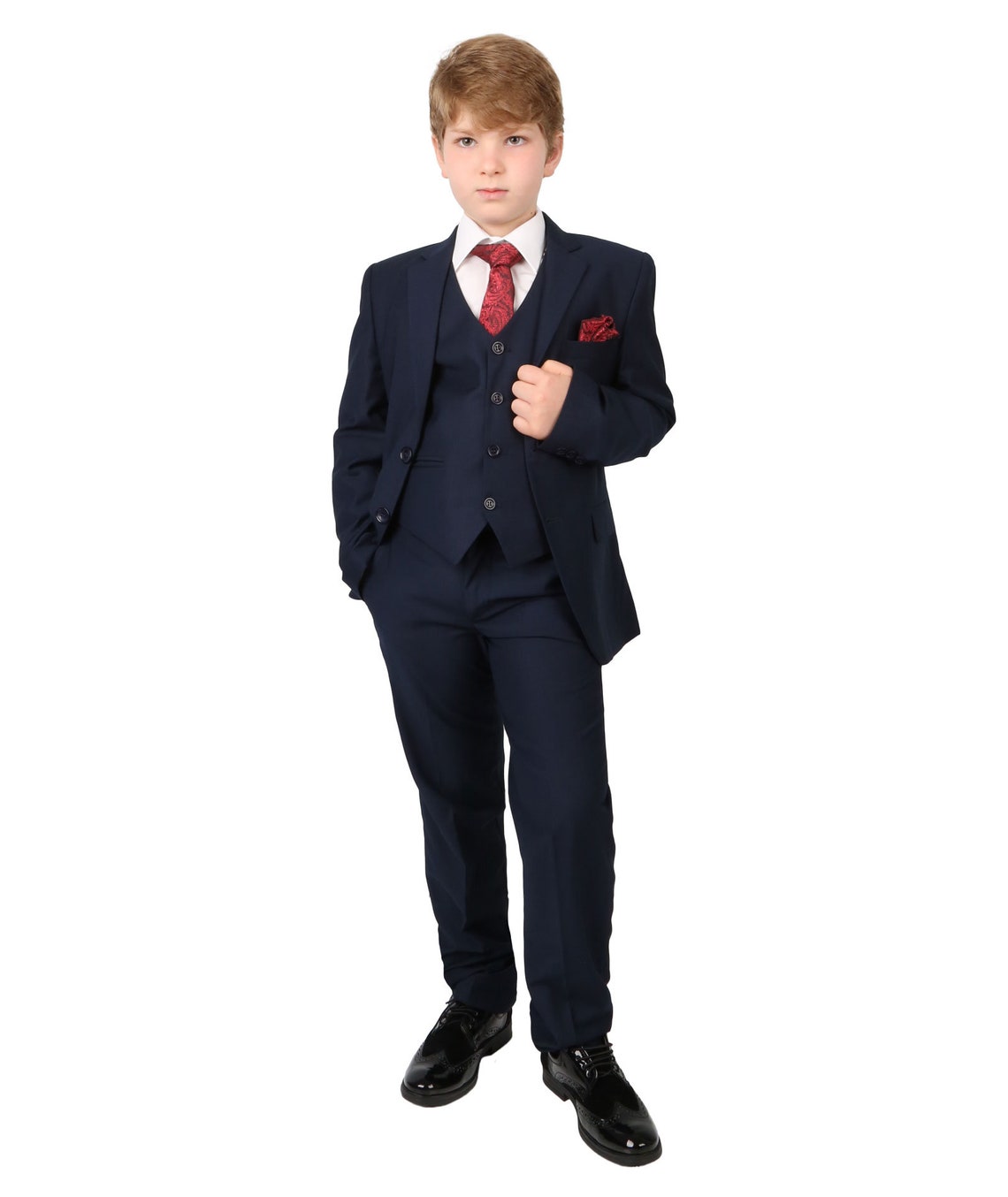 Boys Tailored Fit Formal Wedding Suits 6 Piece Complete Set | Etsy