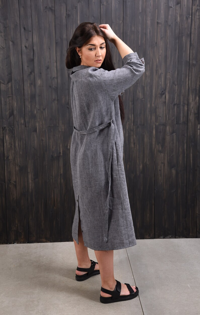 Soft Washed Linen Coat, Long Linen Jacket, Pure Linen Coat, Natural ...