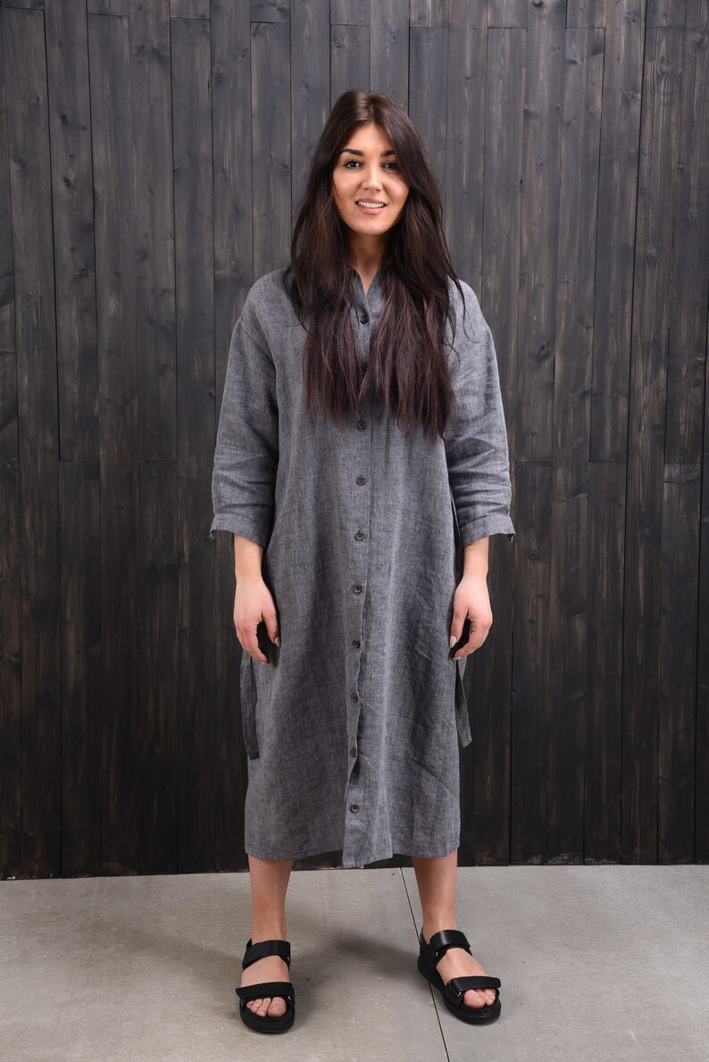 Soft Washed Linen Coat, Long Linen Jacket, Pure Linen Coat, Natural ...