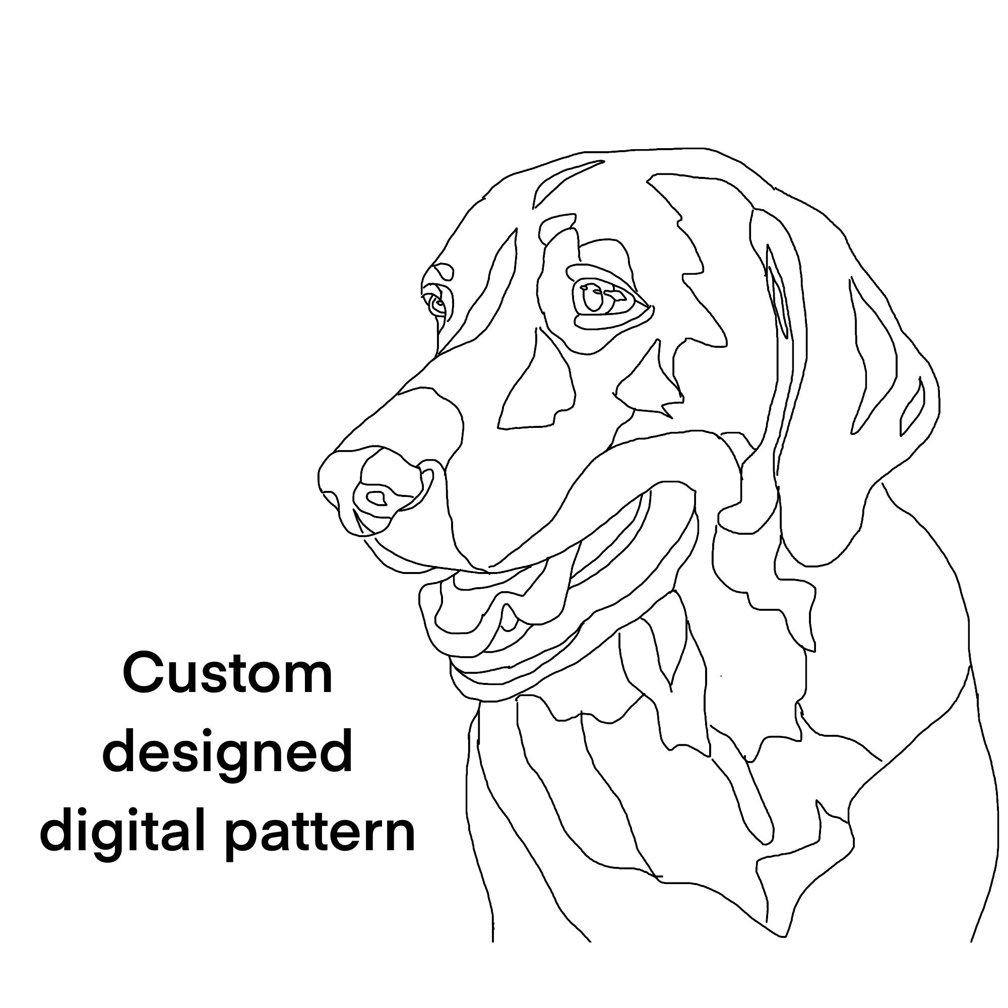 Outline Only Custom Digital Pattern for Fabric Collage Rug | Etsy