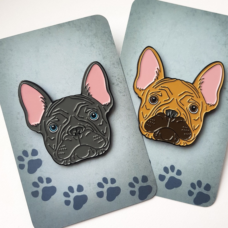 Bulldog Enamel Pin - Etsy UK