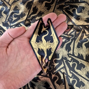 Elder Scrolls Skyrim Dragon Sticker Holographic Vinyl - Etsy