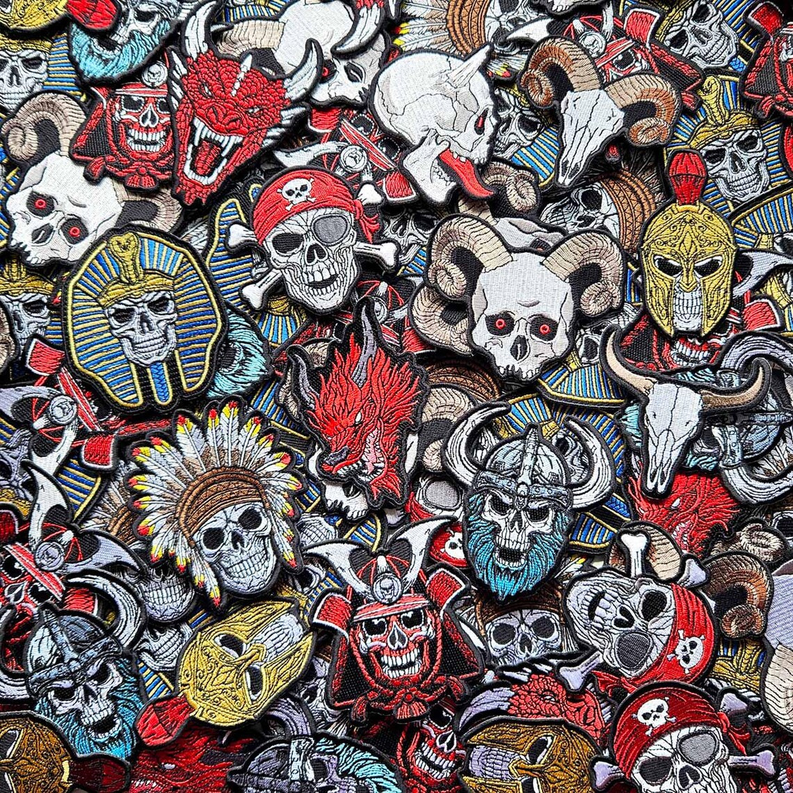 Egyption Embroidery Patch – Gold Pharaoh Skull Patches | Iron-on | Tomb ...