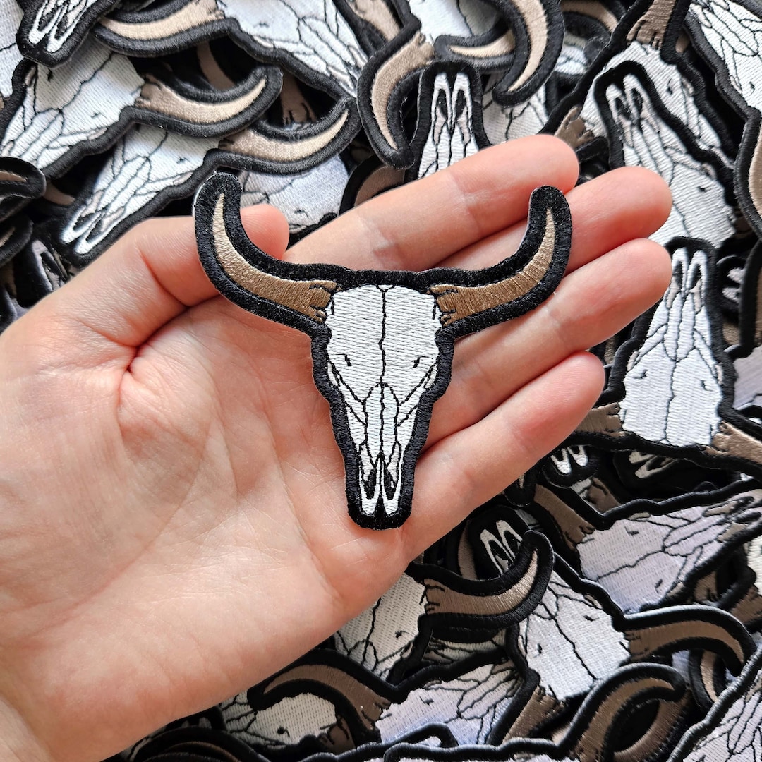 Bull Skull Patch Embroidery Bull Horns Patches Iron On - Etsy