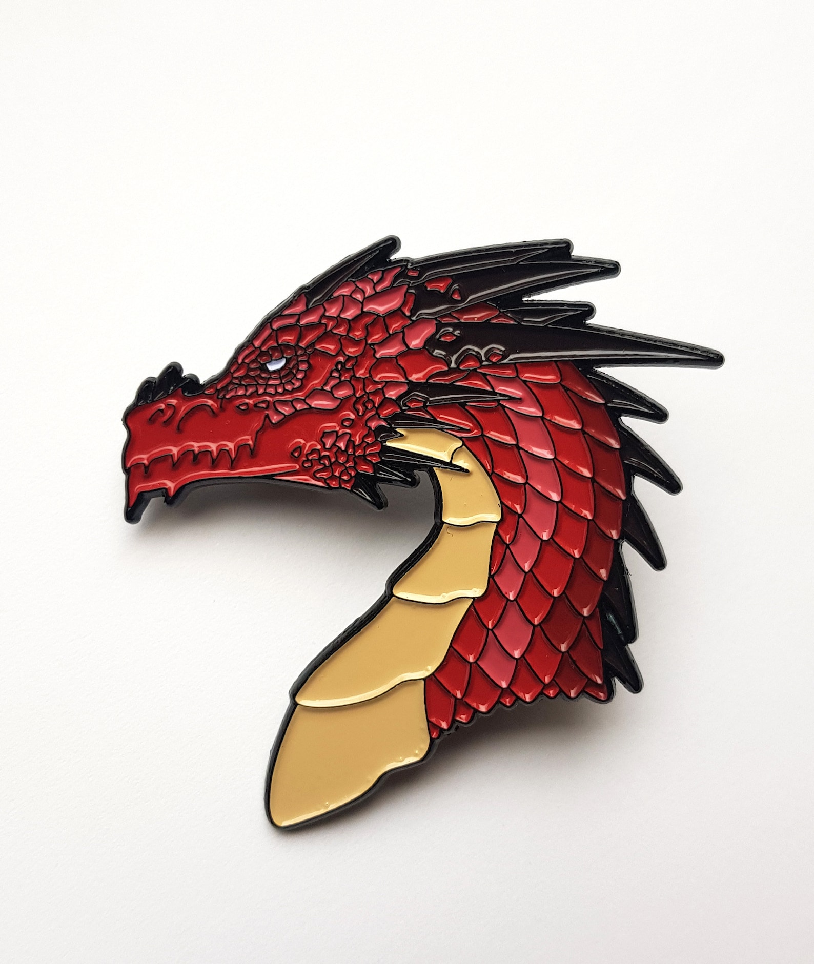 Dragon Pins Dragon Bust Enamel Pin Badge Red Blue Black & - Etsy UK