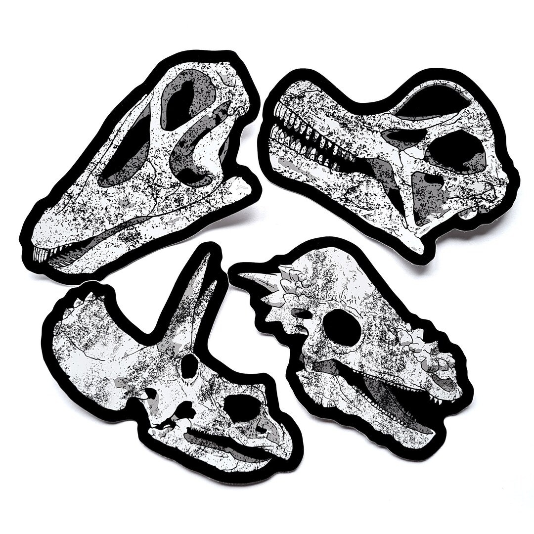 Dinosaur Skull Stickers HERBIVORES Glossy Decal - Etsy