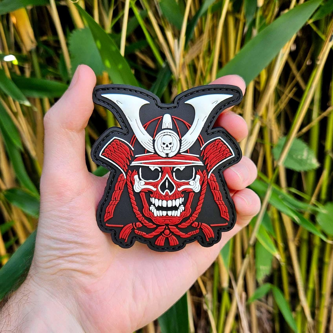 Samurai Skull PVC Patch – Oni Mask Ronin Warrior Morale Patch ...