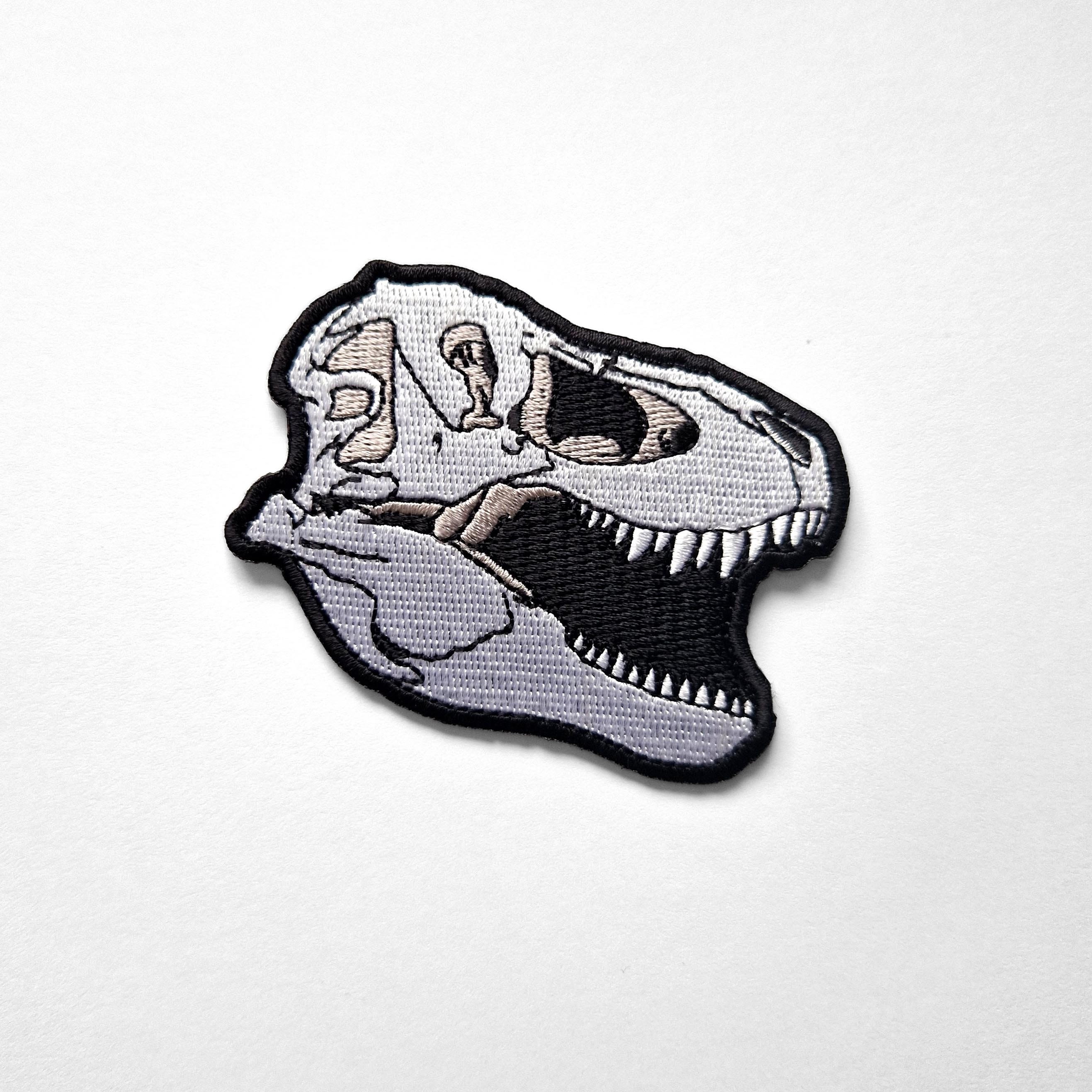 T-rex Skull Patch Embroidery Dinosaur Patches Iron On - Etsy UK