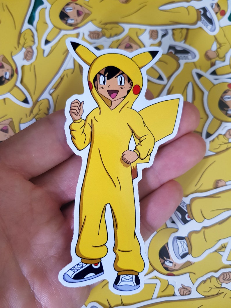 Pikachu Ash Misty & Brock Cosplay Sticker Pokemon Sticker - Etsy
