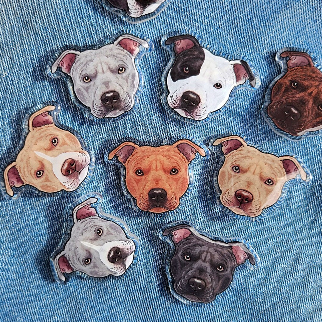 Staffordshire Bull Terrier Acrylic Pins Staffy American Pit Bull Pin ...