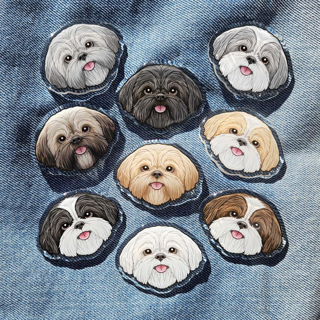 Shih-tzu Acrylic Pins - Lhasa Apso Pin Badge - Small Toy Dog Pet Dog ...