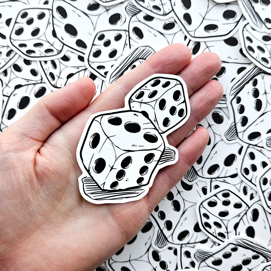 Dice Stickers Simple 2d6 Dice Decal Inked Art - Etsy