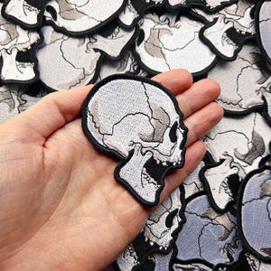 Human Skull Patch Horror Skulls Embroidery Patches - Etsy