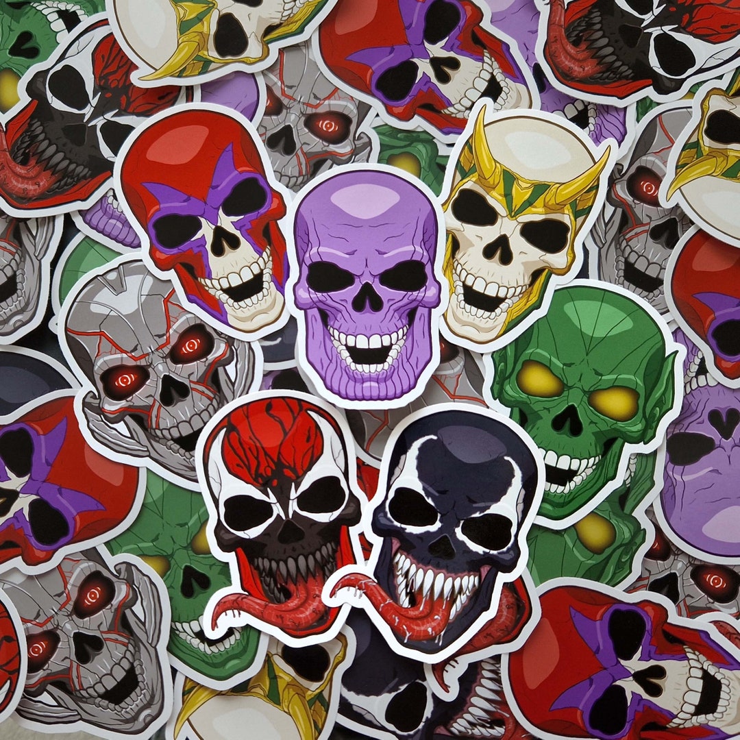 Villain Skull Stickers Comic Book Bad Guys Undead Zombie Decals - Etsy