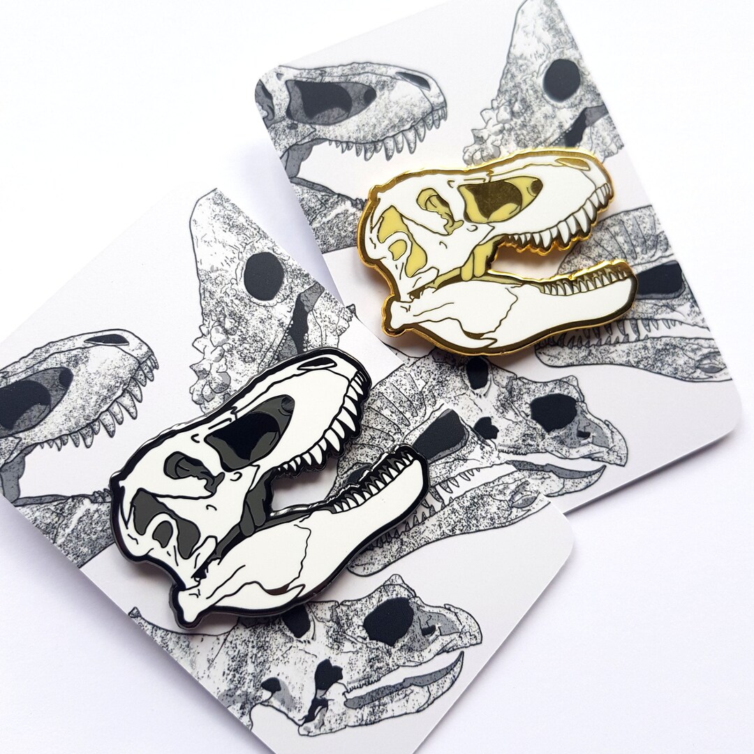 T-rex Pin Dinosaur Skull Pins Tyrannosaurus Rex Jurassic Era Enamel - Etsy