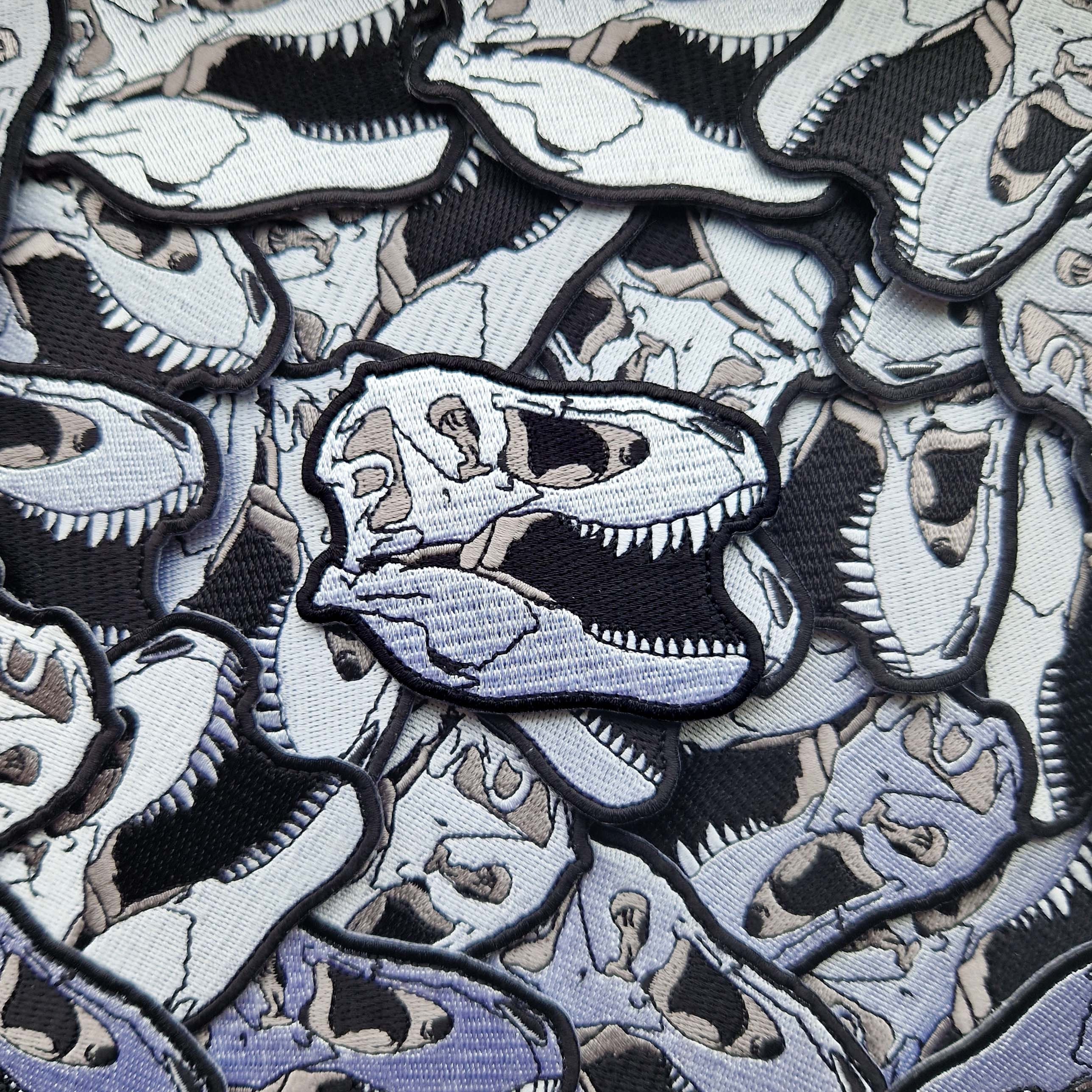 T-rex Skull Patch Embroidery Dinosaur Patches Iron On - Etsy