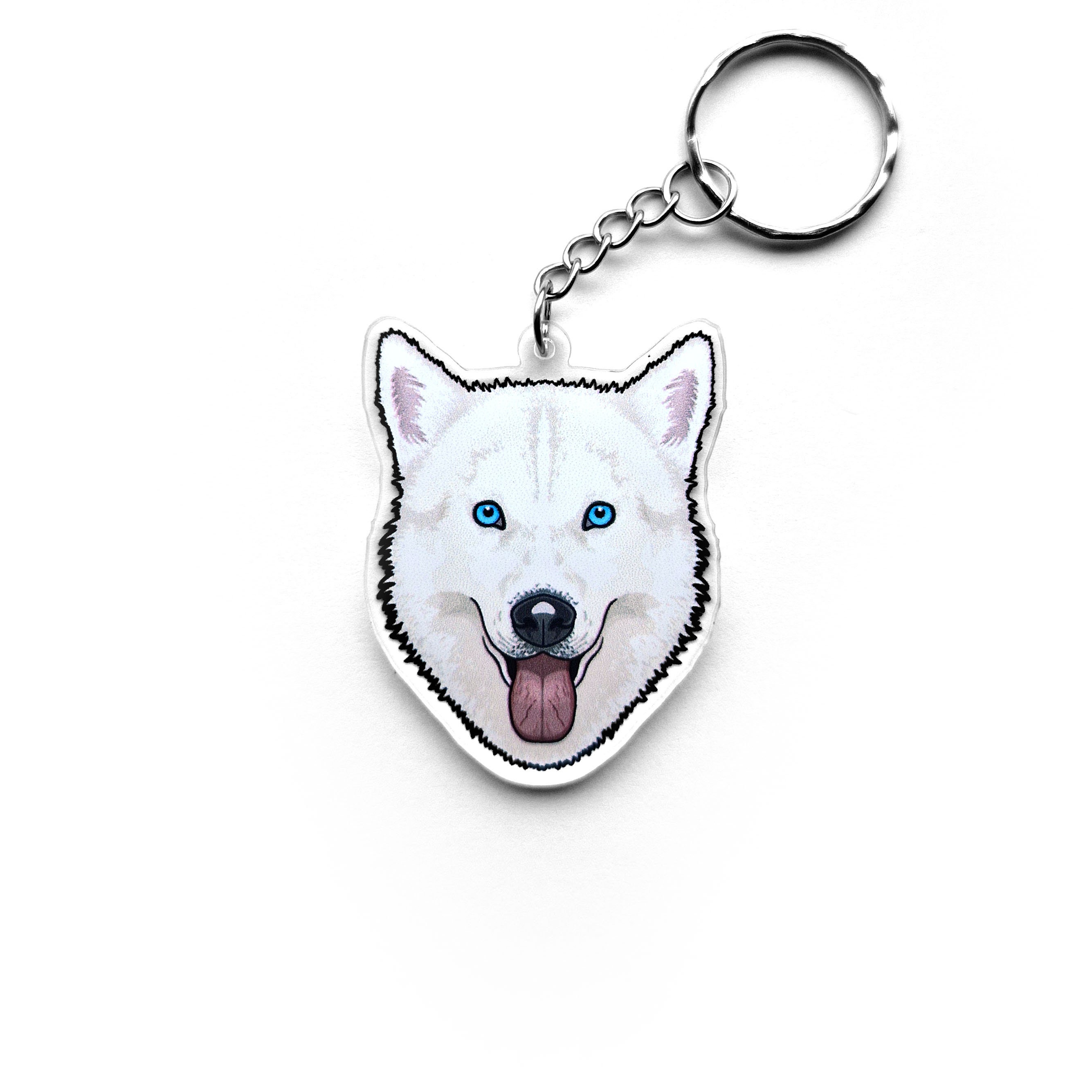 Siberian Husky Keyrings & Collar Charms Double Sided Huskies - Etsy