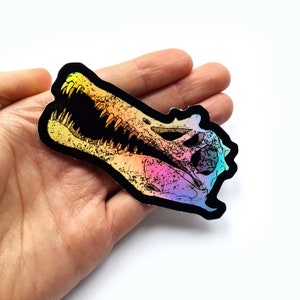 Dinosaur Skulls Carnivores Stickers Jurassic Fossil Bones Holographic ...