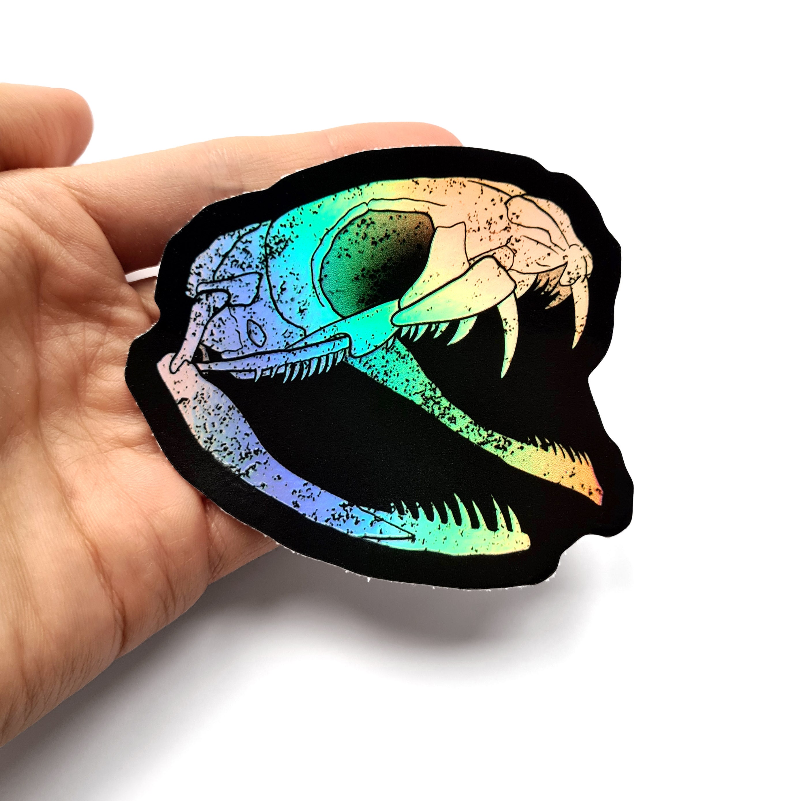 Reptile Skull Sticker Holographic Vinyl Decal Snakes Alligator - Etsy