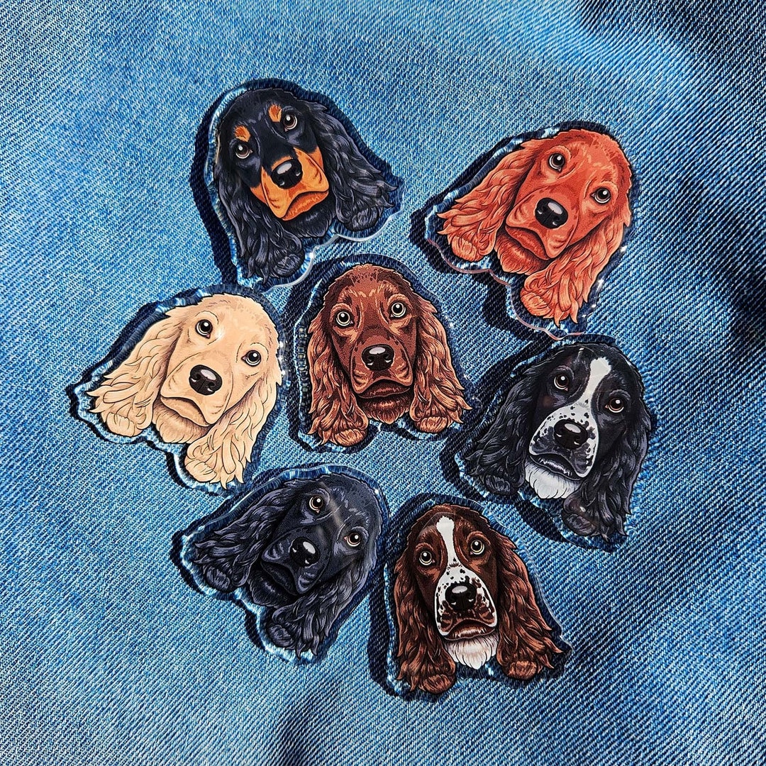Cocker Spaniel Acrylic Pins Springer Spaniels Pin Badge Etsy