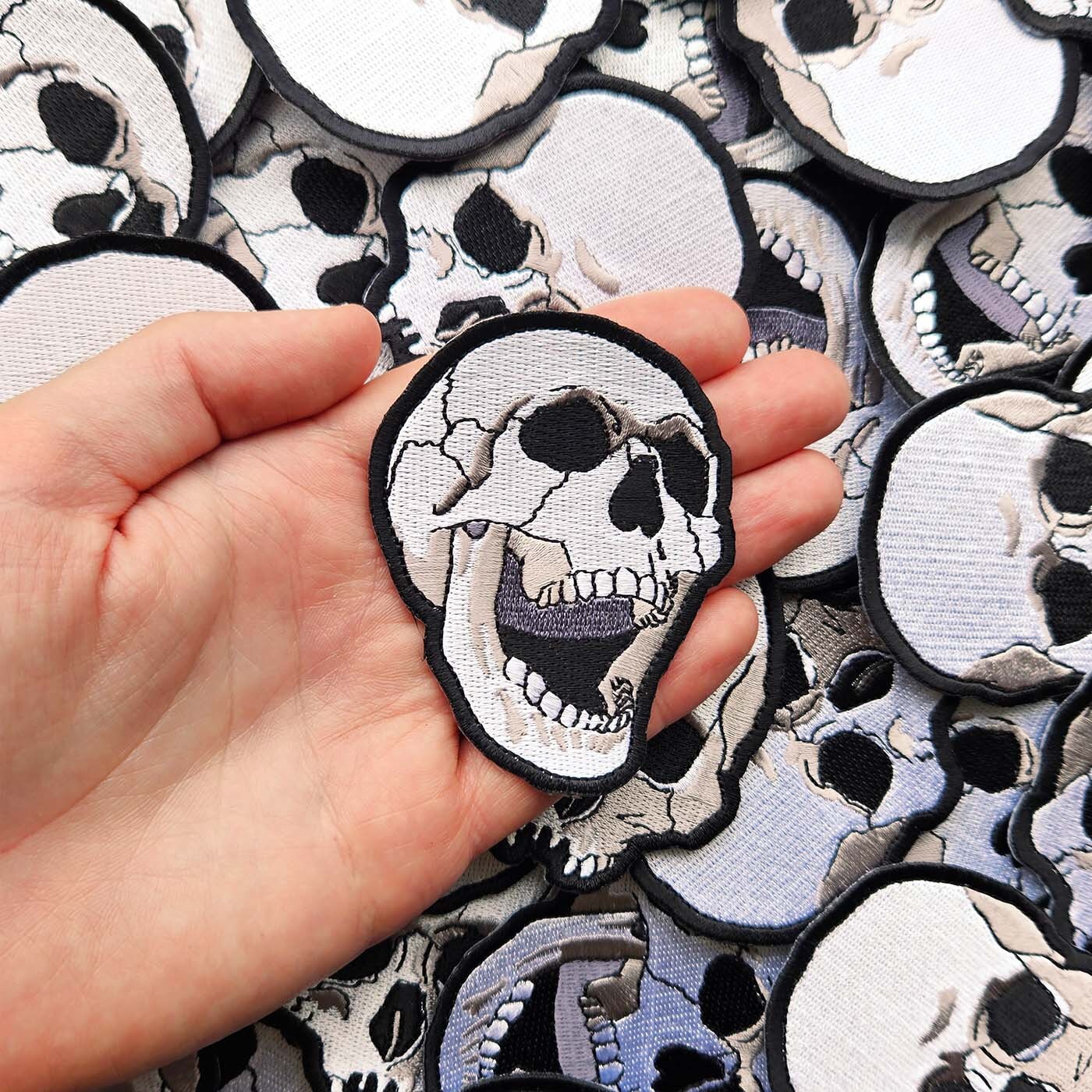 Human Skull Patch Horror Skulls Embroidery Patches - Etsy