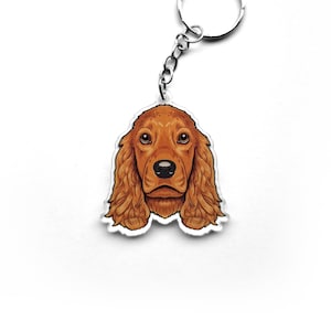 Cocker Spaniel Acrylic Keyrings & Collar Charms Double Sided Springer ...