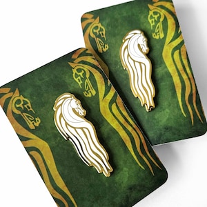White Horse Pin Gold Enamel Pin Badge - Etsy
