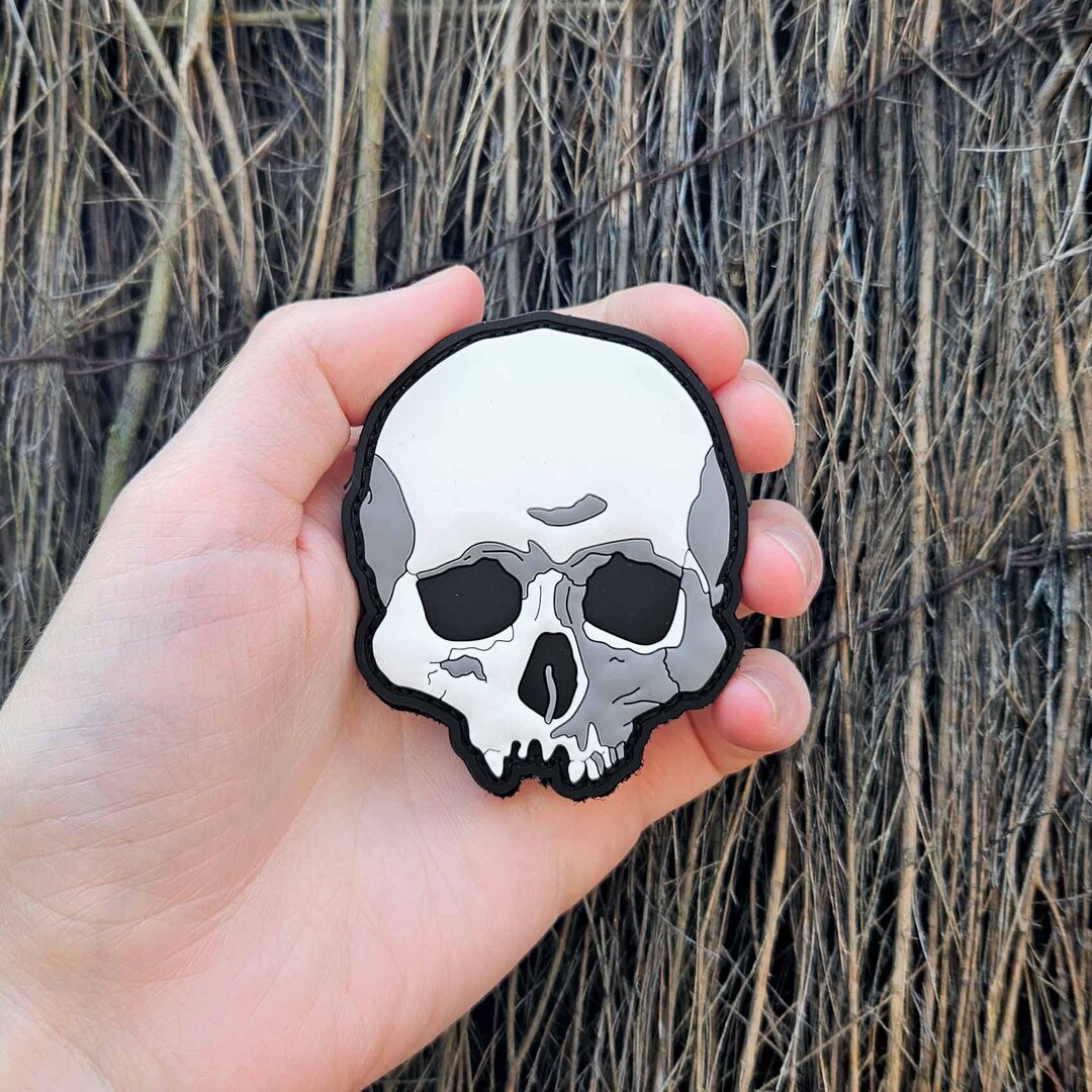 Human Skull PVC Patch – Horror Skulls Patch – Creepy Hook and Loop ...