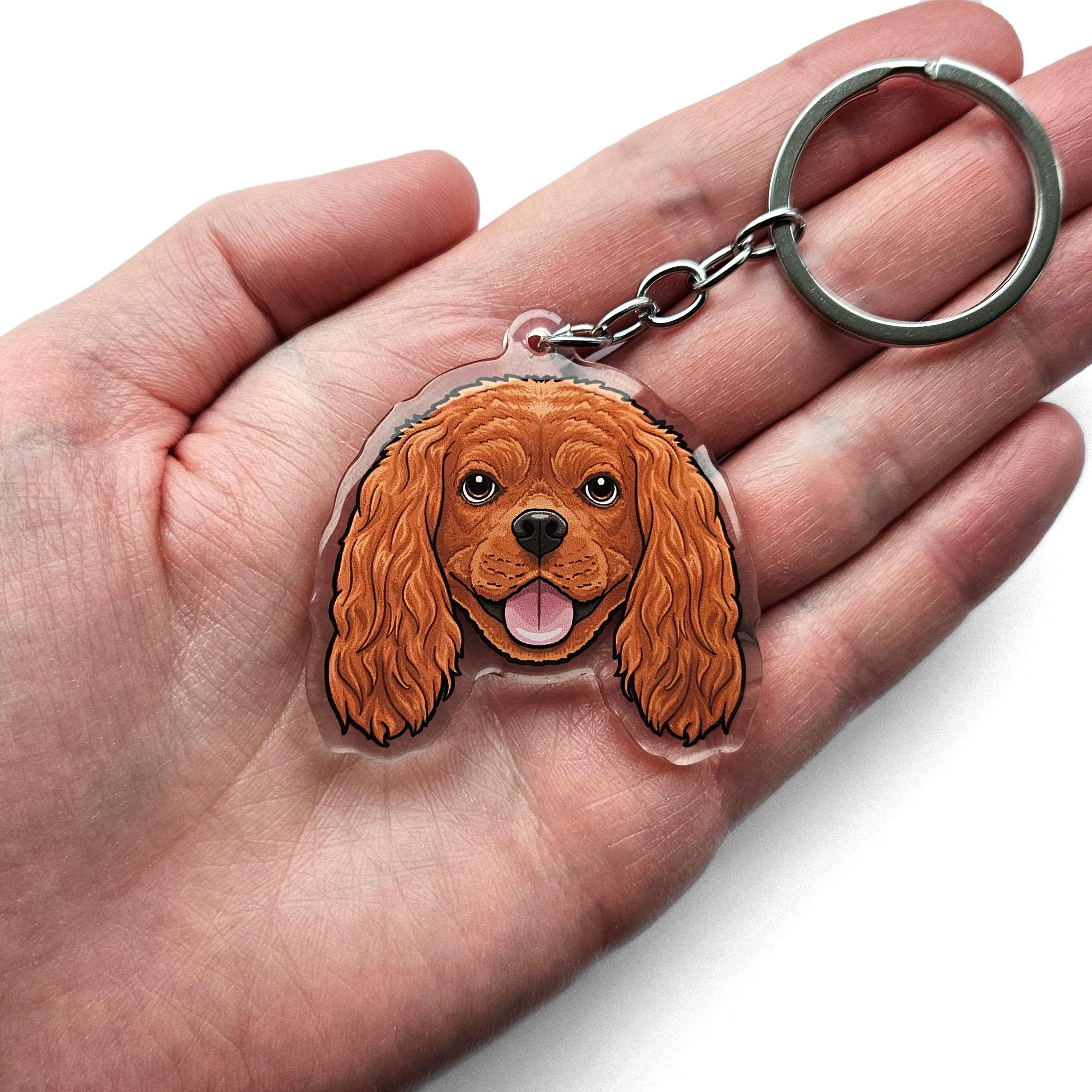 Cavalier King Charles Spaniel Keyrings & Dog Collar Charms Red White ...