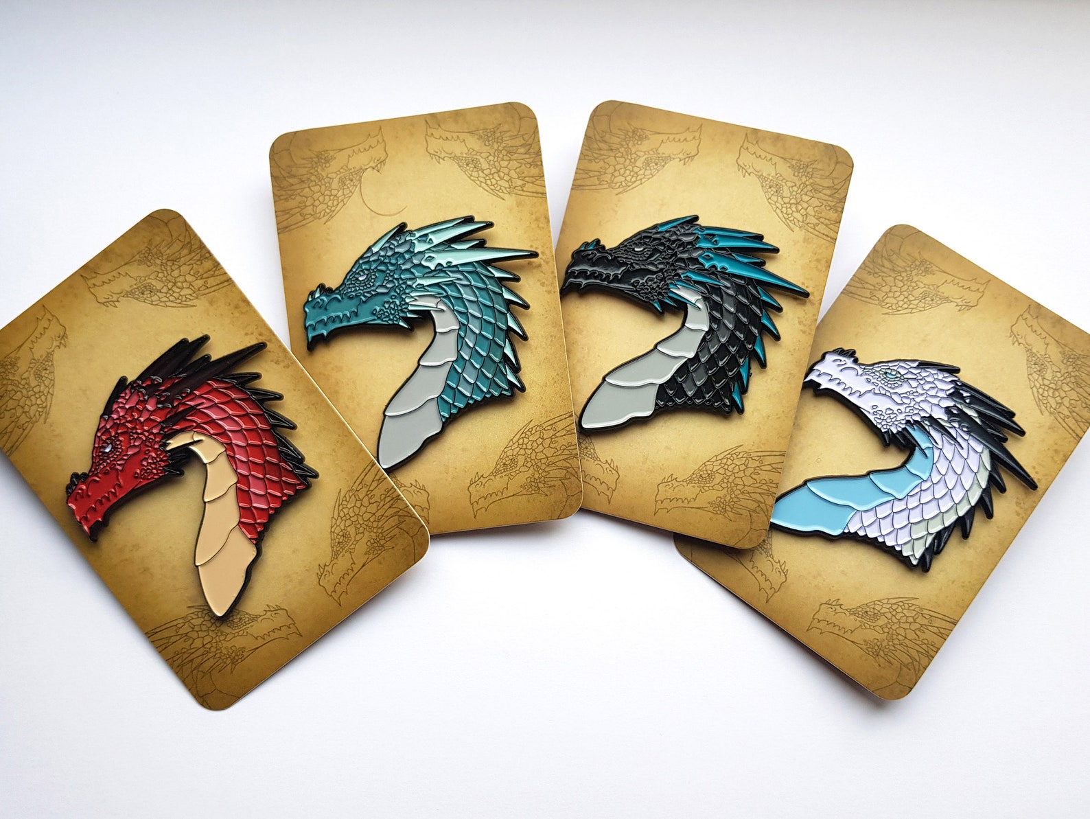 Dragon Pins Dragon Bust Enamel Pin Badge Red Blue Black & - Etsy UK