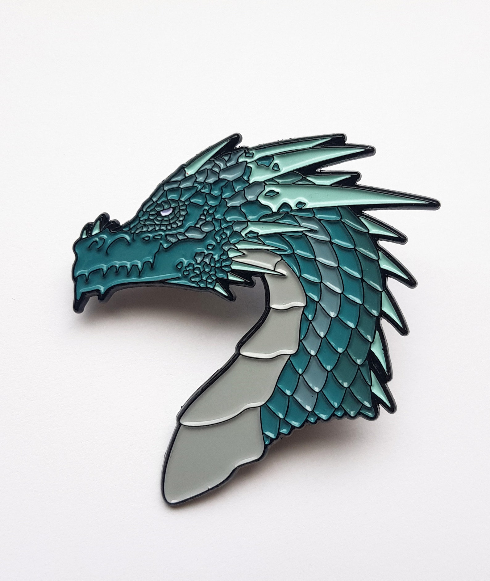 Dragon Pins Dragon Bust Enamel Pin Badge Red Blue Black & | Etsy UK