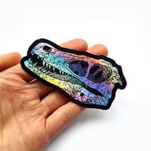 Dinosaur Skulls Carnivores Stickers Jurassic Fossil Bones Holographic ...