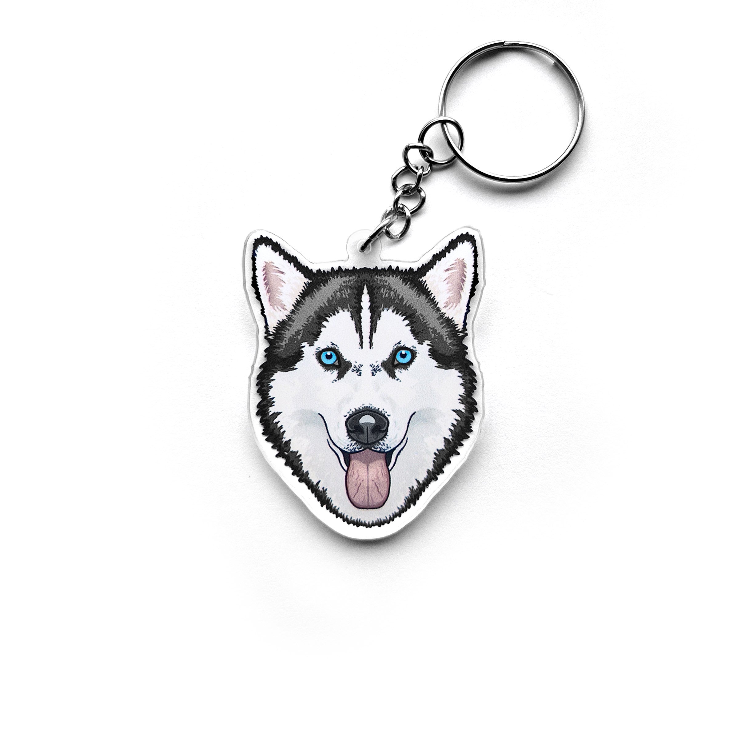 Siberian Husky Keyrings & Collar Charms Double Sided Huskies - Etsy