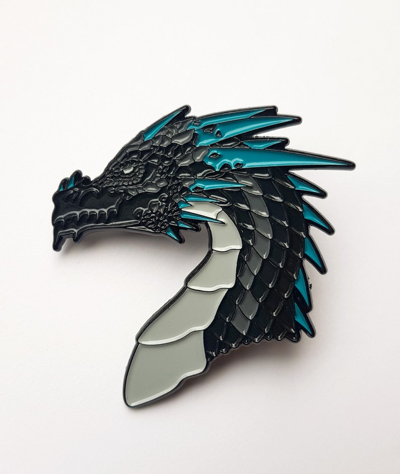 Dragon Pins Dragon Bust Enamel Pin Badge Red Blue Black & - Etsy UK
