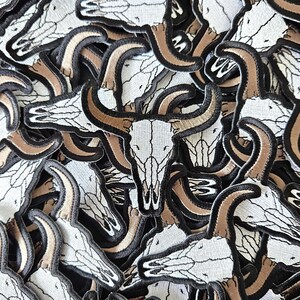 Bull Skull Patch Embroidery Bull Horns Patches Iron On - Etsy