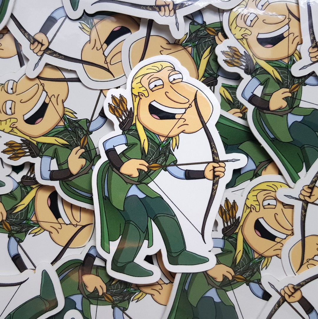 Quagmire Legolas Sticker Family Guy Stickers the Lord of the Rings - Etsy