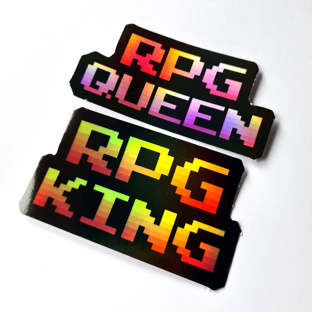 RPG QUEEN / KING Holographic Decal Vinyl Sticker Video Gamer - Etsy